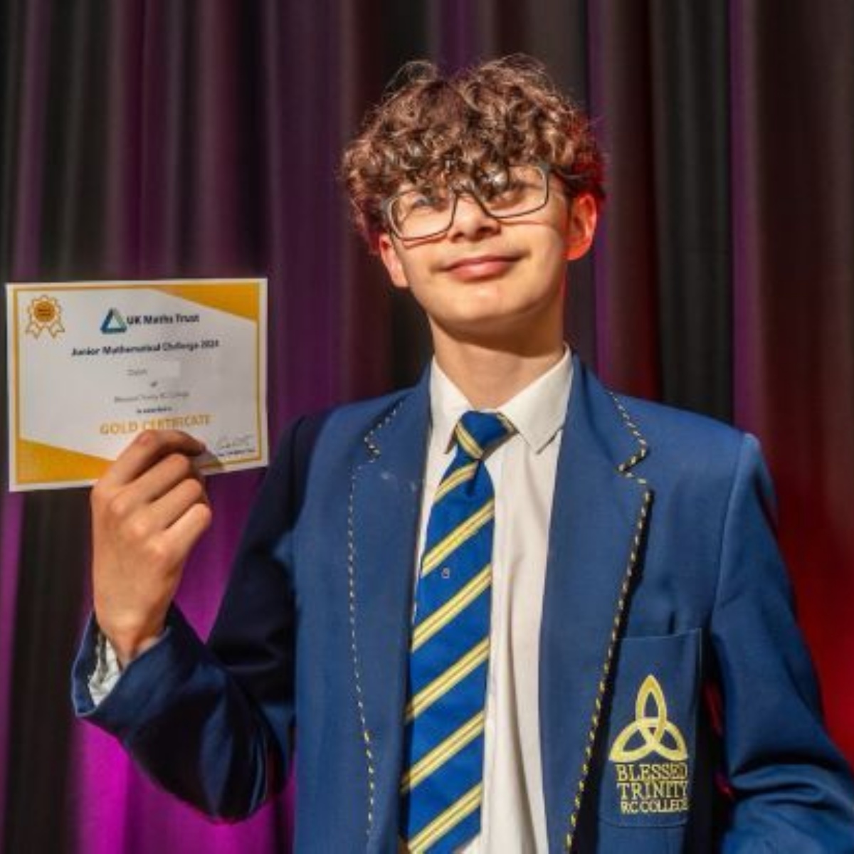 Blessed Trinity RC College - Dylan's gold award